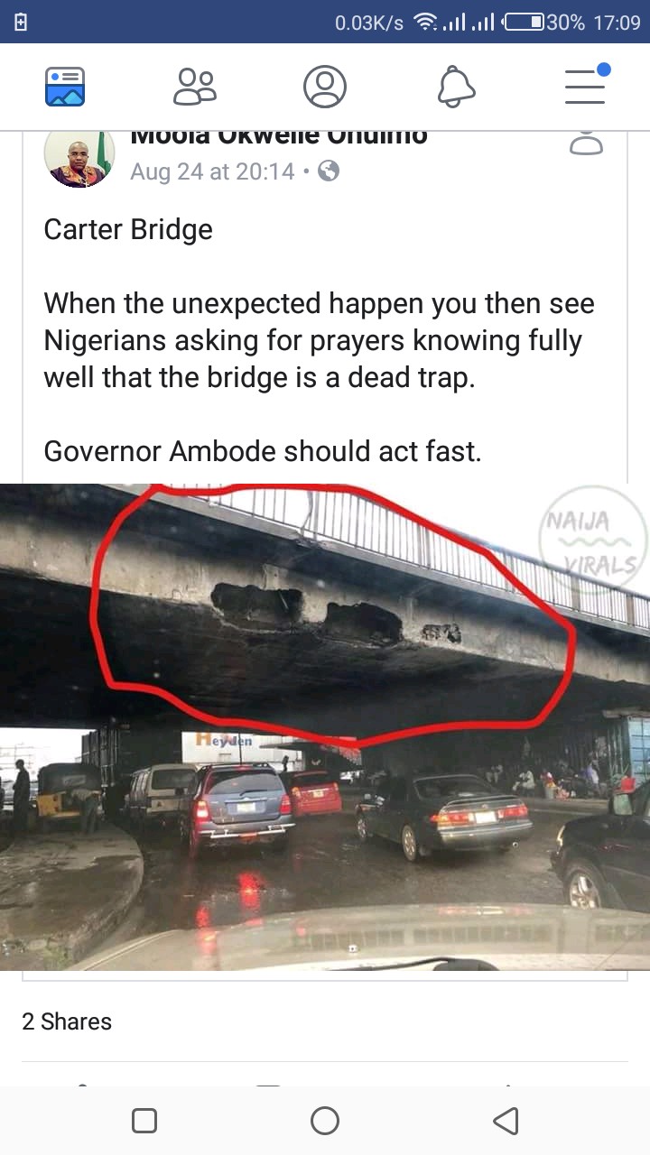 Officials say Carter Bridge Structurally Safe, as 3rd Mainland Bridge ...